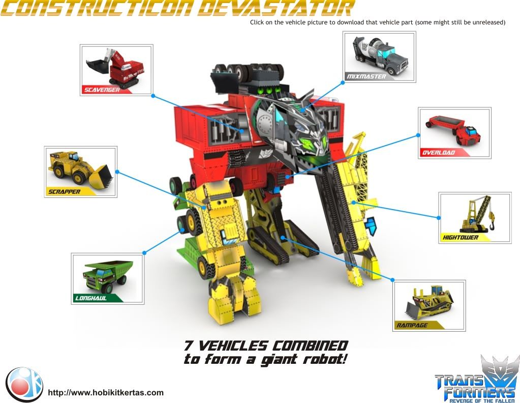 Heavy/Scratch: - ROTF Devastator Papercraft | TFW2005 - The 2005 Boards